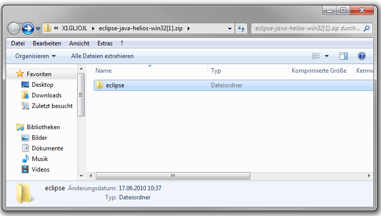 Installation von Eclipse